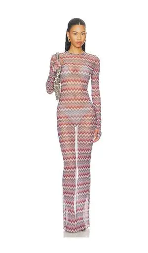 BANANHOT Renne Sheer Knit Maxi Dress