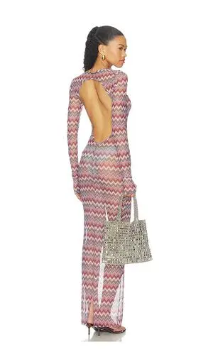 BANANHOT Renne Sheer Knit Maxi Dress