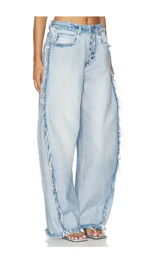 Alexander Wang Inverted Blow Up Jeans With Embossed Logo