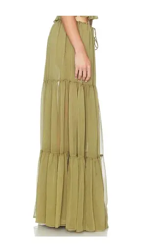 Arcina Ori Sabrina Tiered Maxi Skirt - Green