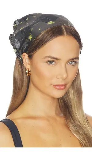 GANNI Silk Head Scarf - Black