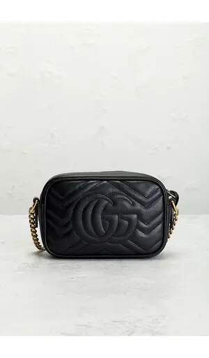 FWRD RENEW Gucci Mini Gg Marmont Shoulder Bag - Black