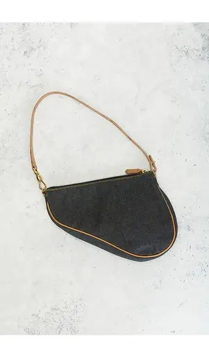 FWRD RENEW Dior Denim Pochette Saddle Bag