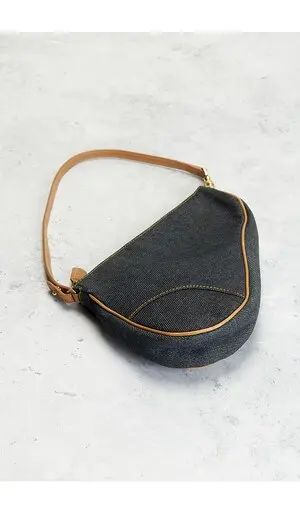 FWRD RENEW Dior Denim Pochette Saddle Bag