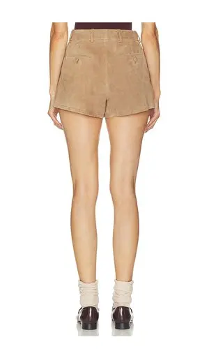 FRAME The Slant Short In Suede - Brown