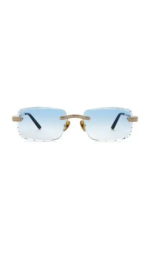 JAMES ORO Signature Gem Cut Sunglasses - Blue