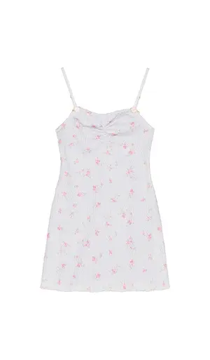 LoveShackFancy Tween Floral Print Mini Dress - Lavender