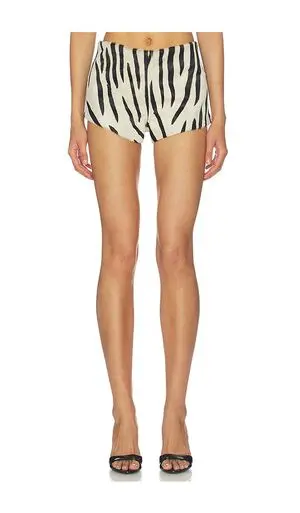 UNDERSTATED LEATHER X Revolve Zebra Print Cowhide Shorts