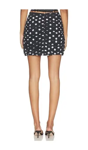 Charo Ruiz Ibiza Solera Ruched Polka Dot Skirt - Black