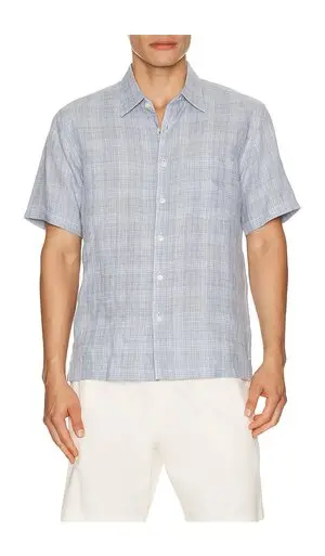 Theory Irving Relaxed Linen Shirt In . Also - Blue