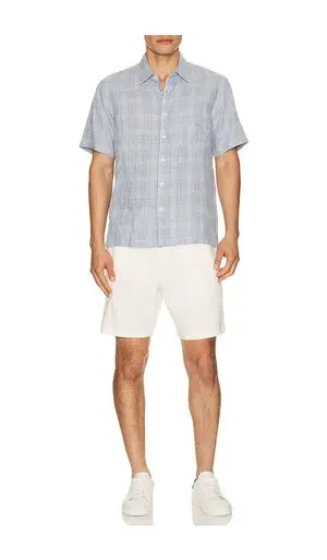 Theory Irving Relaxed Linen Shirt In . Also - Blue