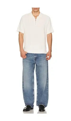 Theory Short Sleeve Zip Polo In . Also - White