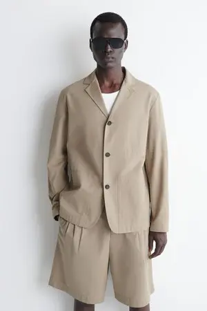 Cos Unstructured Cotton-blend Blazer