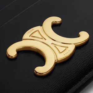 Celine Triomphe Card Holder In Shiny Calfskin