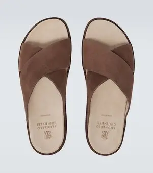 Brunello Cucinelli Suede Slides