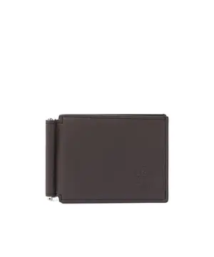 Brunello Cucinelli Logo Debossed Leather Wallet - Black