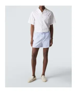 Dolce & Gabbana Striped Cotton And Silk Poplin Shorts