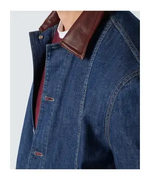 Brunello Cucinelli Leather-trimmed Denim Jacket