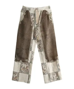 COMMUNS Printed Plaid Pants - Multicolor
