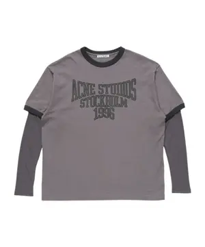 Acne Studios Logo-print Layered T-shirt - Gray