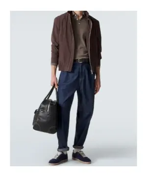 Brunello Cucinelli Pleated Tapered Jeans