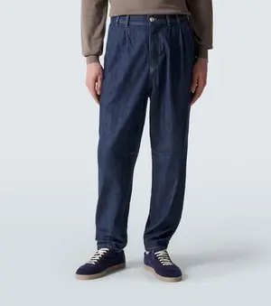 Brunello Cucinelli Pleated Tapered Jeans