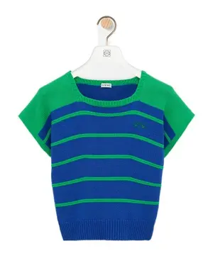 Loewe Sleeveless Sweater In Cotton And Wool - Blue