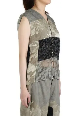 COMMUNS Printed Patchwork Vest