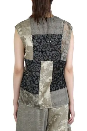 COMMUNS Printed Patchwork Vest