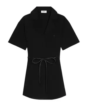 Celine Cotton And Silk Twill Dress - Black