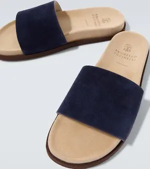 Brunello Cucinelli Suede Slides