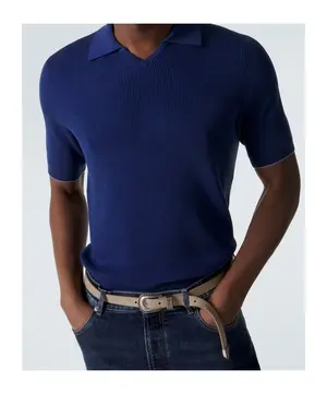 Brunello Cucinelli Ribbed-knit Cotton Polo Shirt