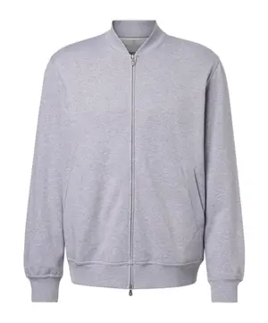 Brunello Cucinelli Cotton-blend Jersey Zip-up Sweater - Gray