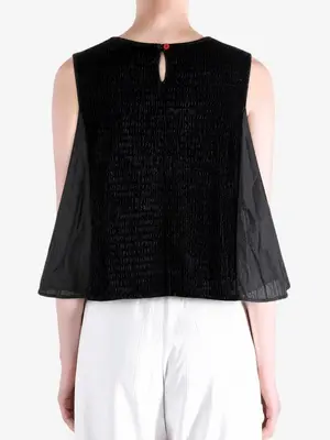COMMUNS Sleeveless Paneled Top With Button Detail