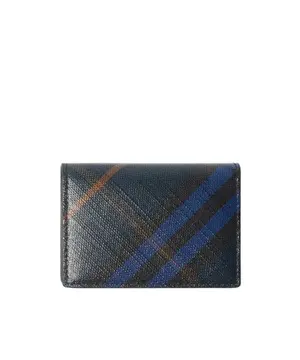Burberry Check Folding Card Case - Midnight