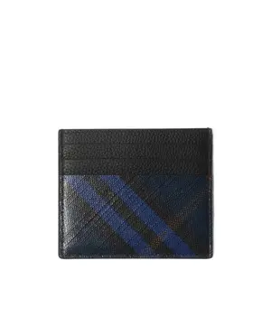 Burberry Tall Checked Cardholder - Midnight