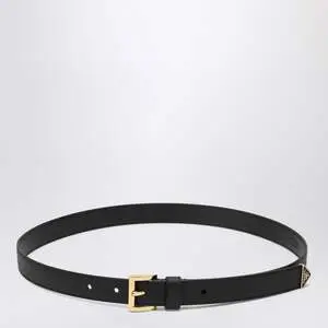 Prada Saffiano Leather Belt With Gold Tone Hardware - Black