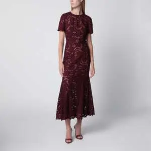 SELF-PORTRAIT Lace Midi Dress - Red