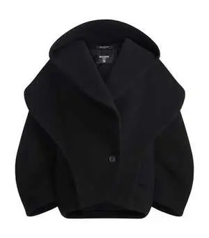 Balmain Oversized Virgin Wool Pea Coat - Black