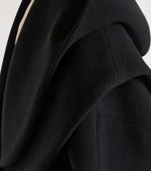 Balmain Oversized Virgin Wool Pea Coat - Black
