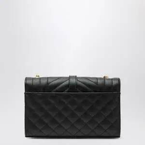 Saint Laurent Small Envelope Flap Bag In Quilted Leather - Black
