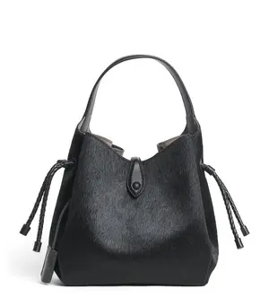 Polo Ralph Lauren Small Calf Hair Bucket Bag - Black