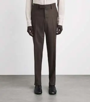 LARDINI Virgin Wool Check Trousers
