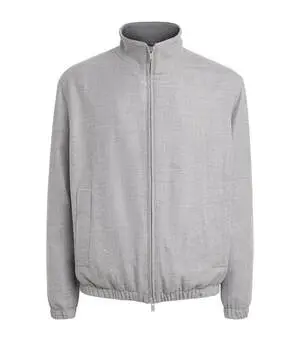 LARDINI Zip-up Stretch-virgin Wool Jacket - Grey