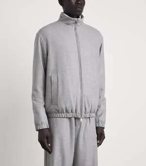 LARDINI Zip-up Stretch-virgin Wool Jacket