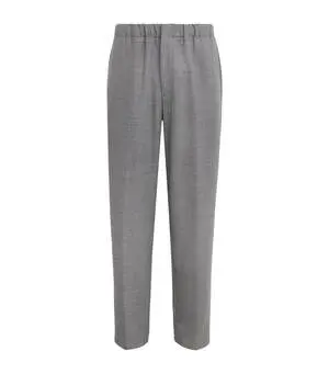 LARDINI Stretch-virgin Wool Trousers - Grey