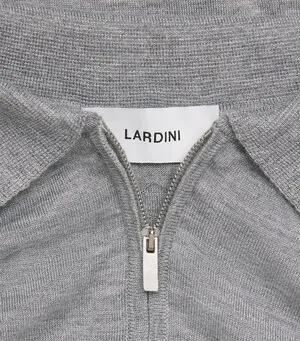 LARDINI Wool-silk-cashmere Quarter-zip Sweater