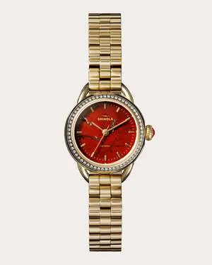 Shinola Diamond & Jasper Gilda Runabout 25mm Watch - Red