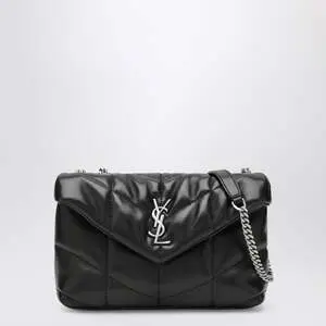 Saint Laurent Loulou Mini Puffer Bag In Quilted Lambskin - Black