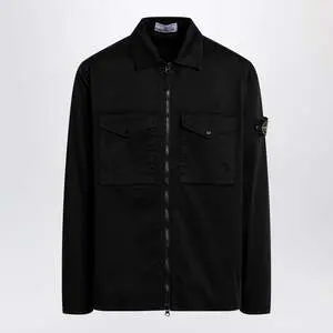 Stone Island Cotton Zip-up Jacket - Black